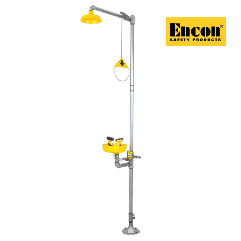 Encon 01050216 Combination Emergency Safety Shower with 8.0 GPM Eye ...